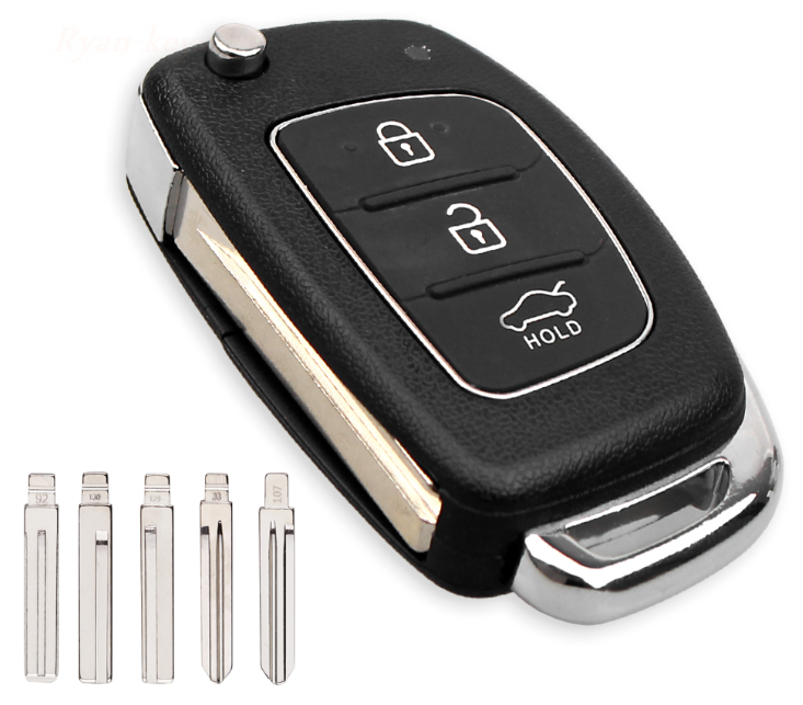 3 Buttons Flip Folding Remote Auto Car Key Shell Blanks For Hyundai ...