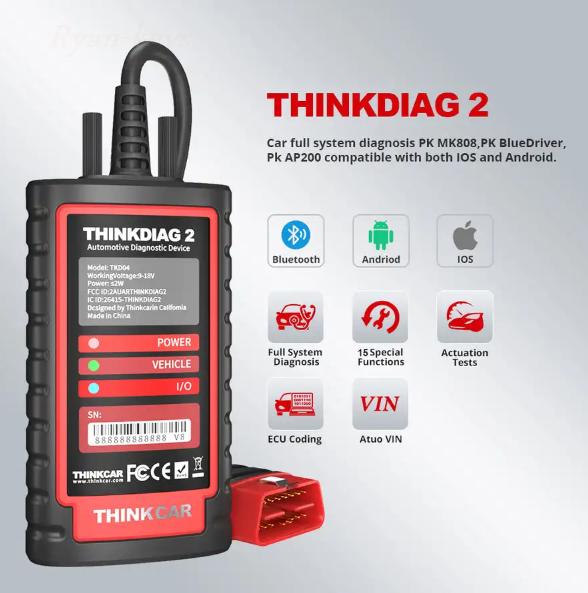Original THINKCAR Thinkdiag 2 All System Diagnostic Tool Supports CAN ...
